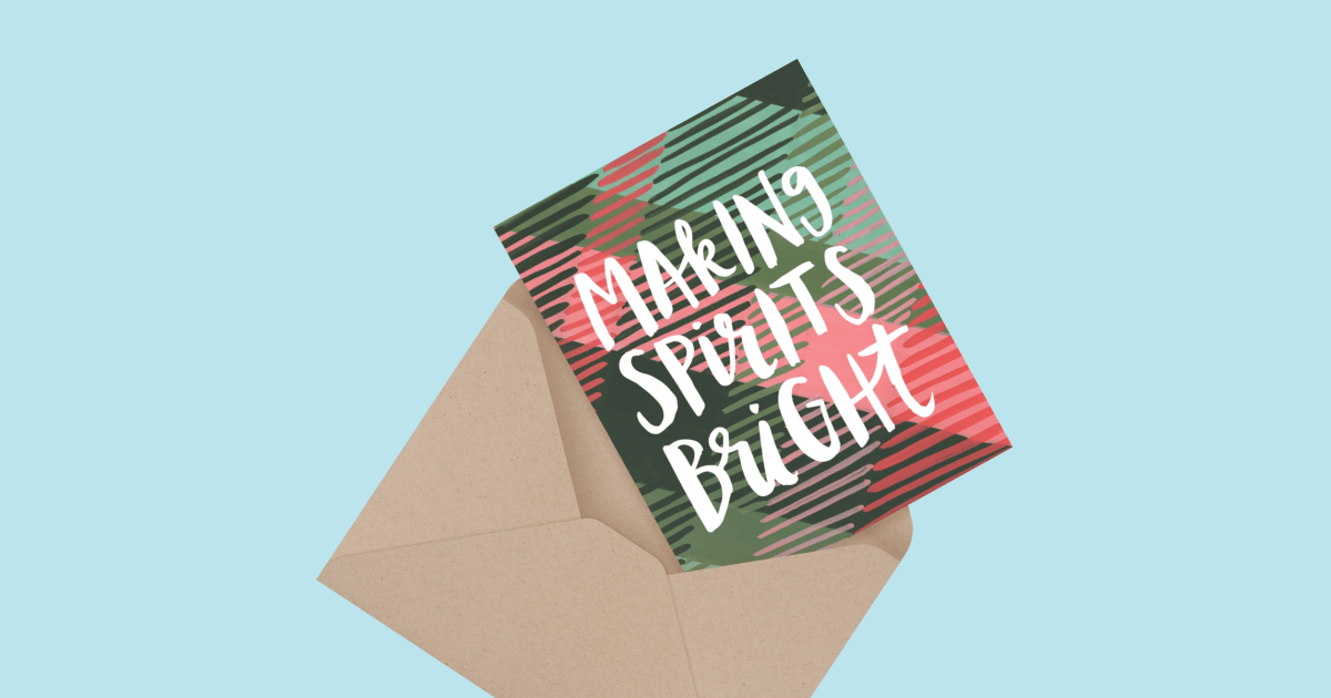 Making Spirits Bright Background Christmas Card | Postable | Postable