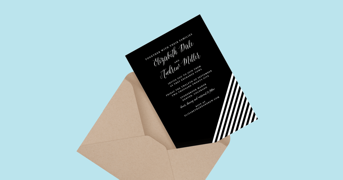 Black White Lines Invite by Green Tie Studio | Postable