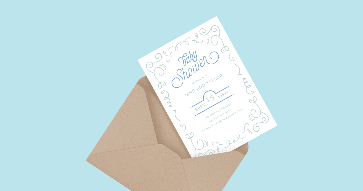 Blue Script Baby Shower by Postable | Postable