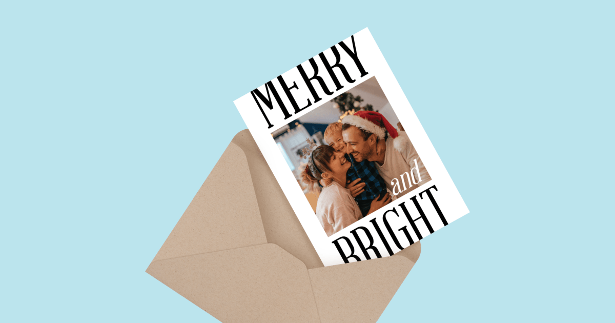 Big Merry & Bright Christmas Photo Card | Postable | Postable