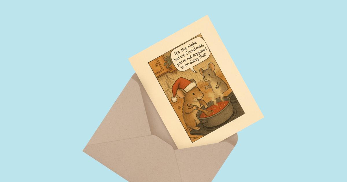 Christmas Stirring Mouse by B&B Card Factory | Postable