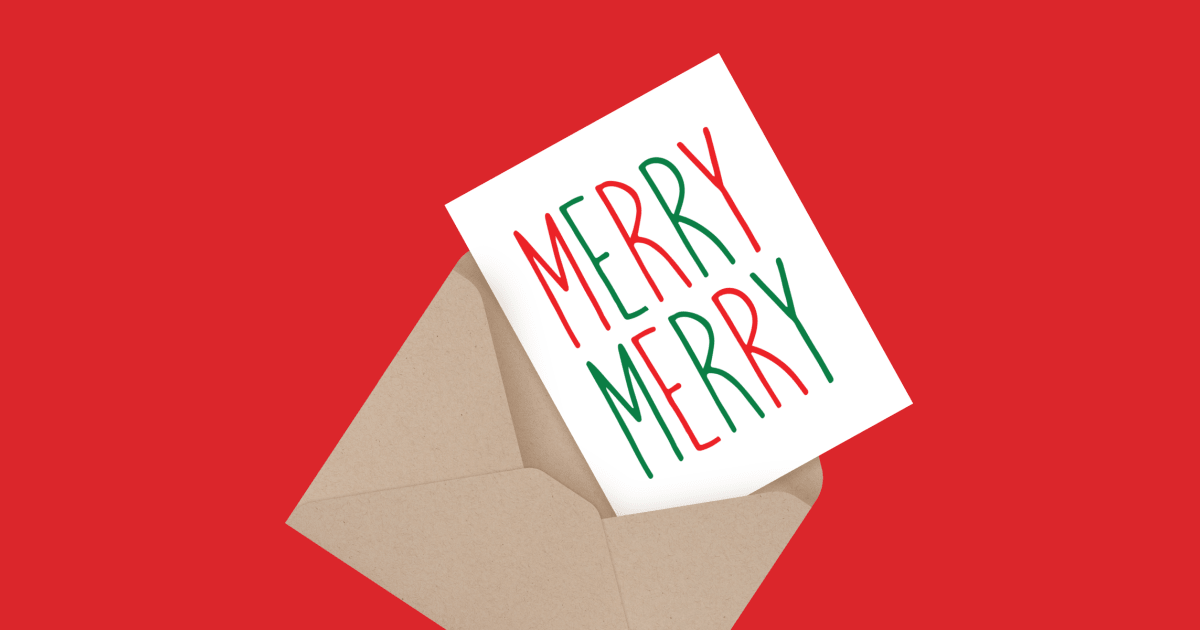 Merry Merry Colors Folded Christmas Card | Postable | Postable