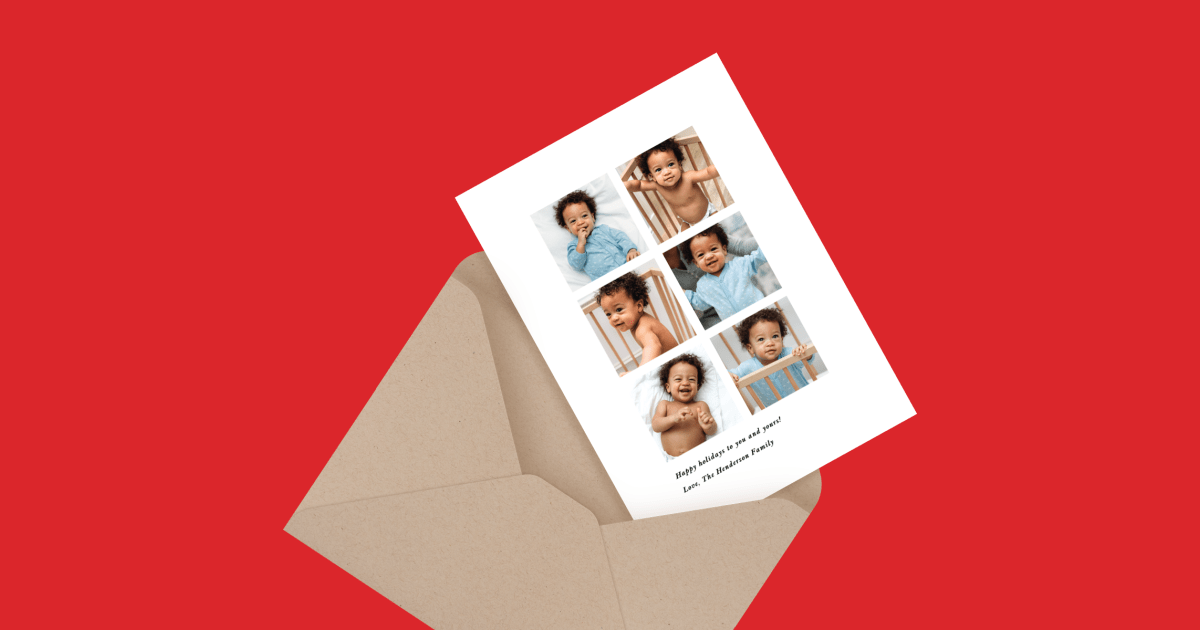 Simple Six Stack Holiday New Years Photo Card | Postable | Postable