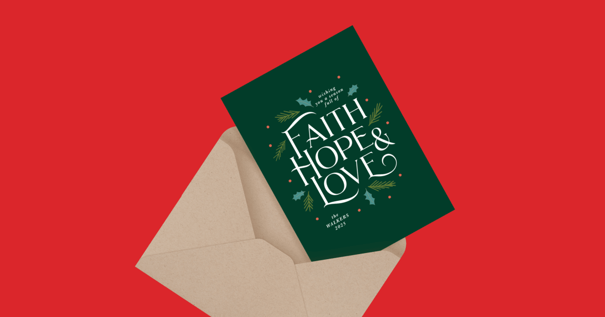 Faith, Love & Hope Religious Christmas Card | Postable | Postable
