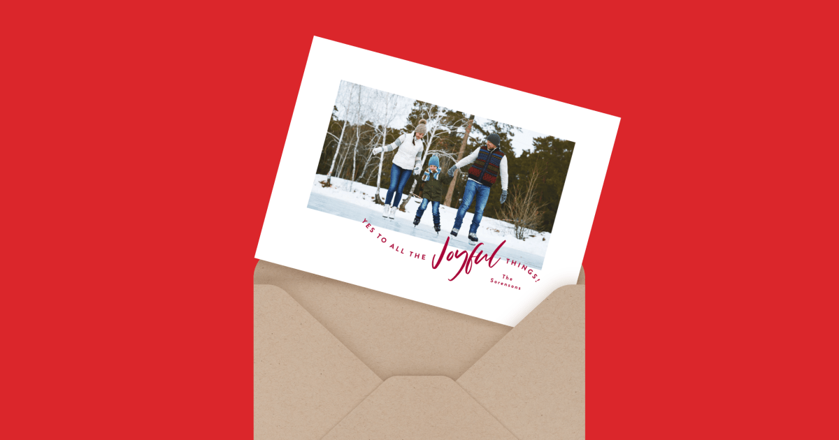 Yes To All Joyful Things Holiday Photo Card | Postable | Postable