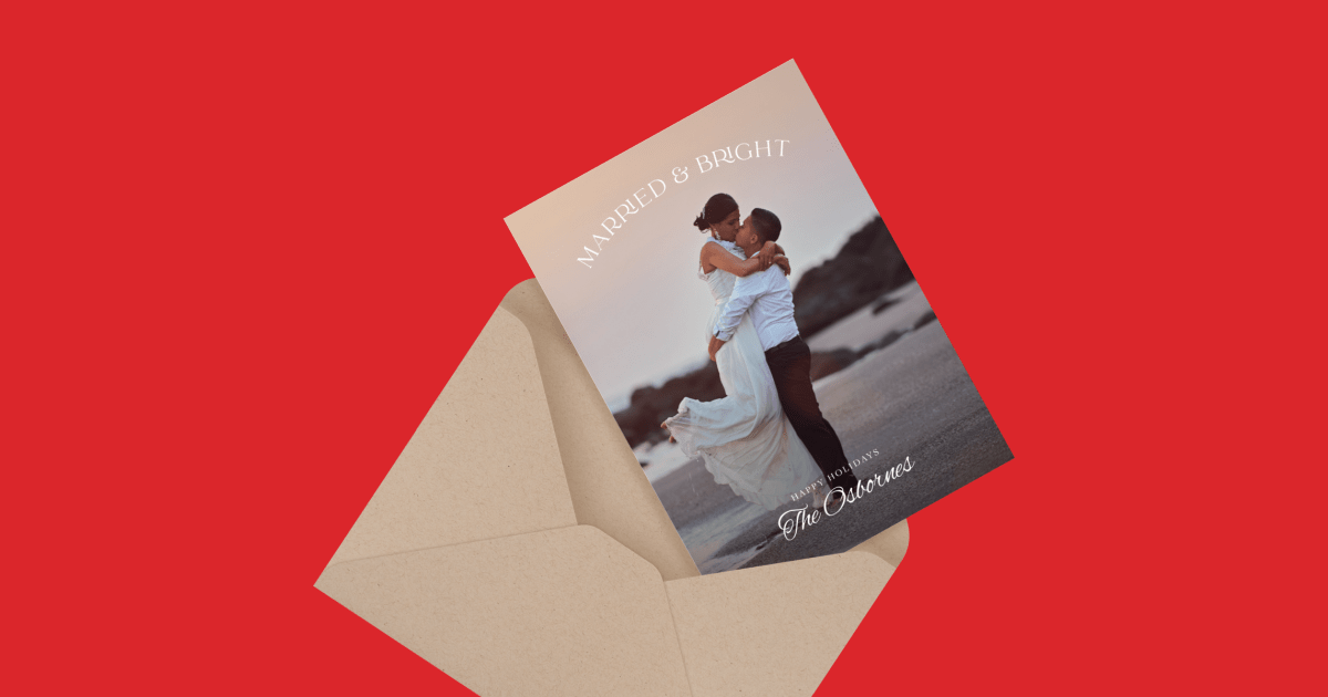 Married And Bright Custom Holiday Photo Card | Postable | Postable