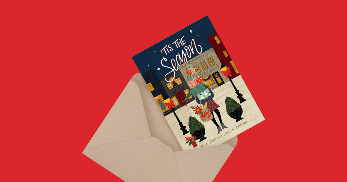 Tis The Season Shopping Christmas Card | Postable | Postable