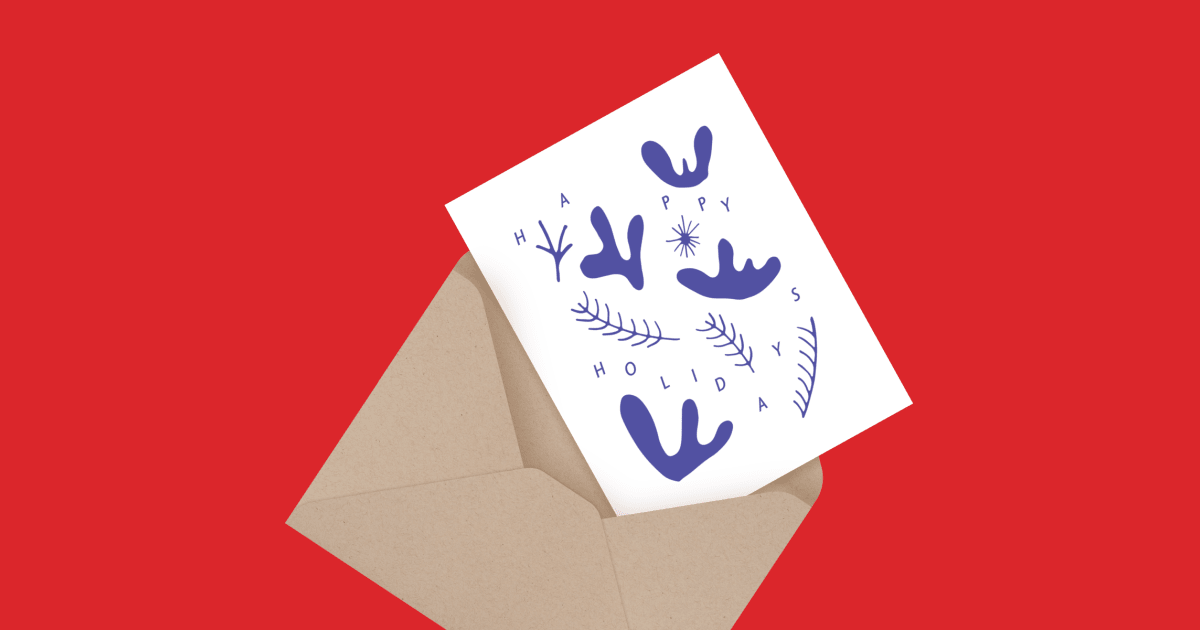 Snow Prints Folded Holiday Card | Postable | Postable