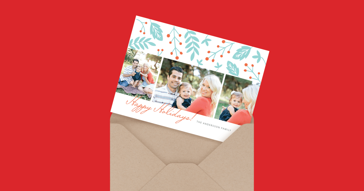 Holiday Branches Custom Holiday Photo Card | Postable | Postable