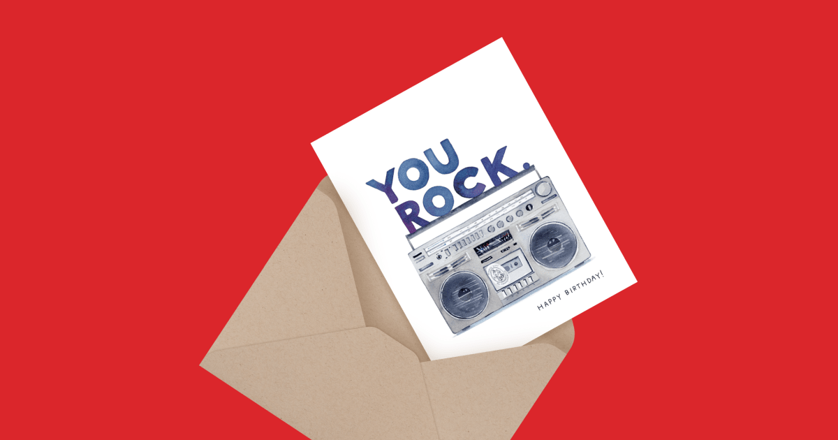 Boom Box Birthday by E. Frances Paper | Postable