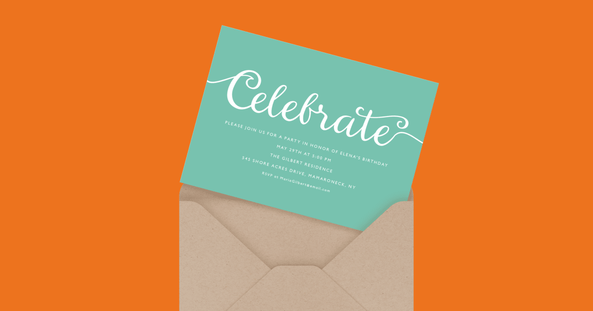 Celebrate Script Invite by Postable | Postable