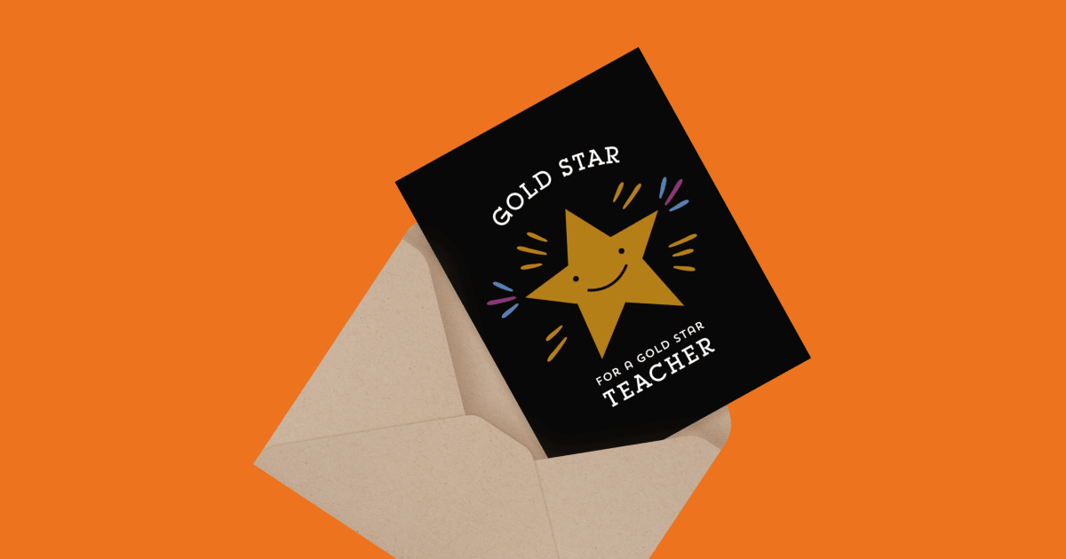 Gold Star Teacher by Night Owl Paper Goods | Postable