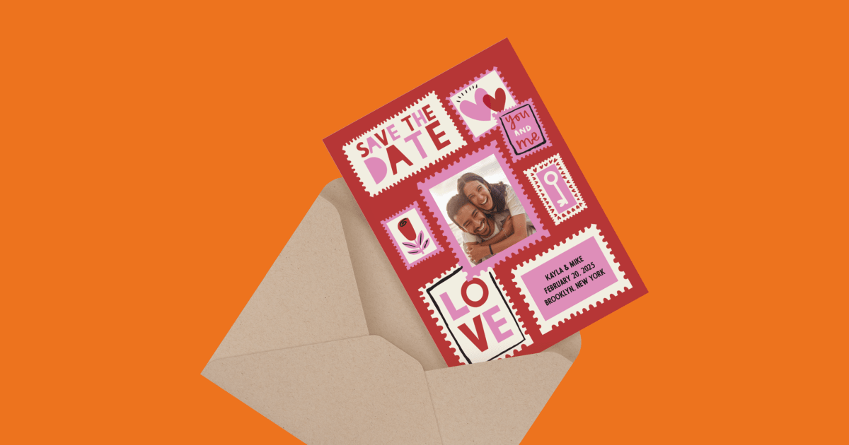 Stamp Save The Date by Rumble Cards | Postable