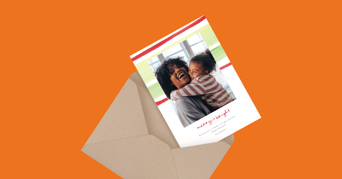 Christmas Stripes Holiday Photo Card | Postable | Postable