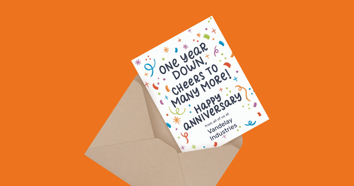 One Year Business Anniversary by Grey Street Paper | Postable