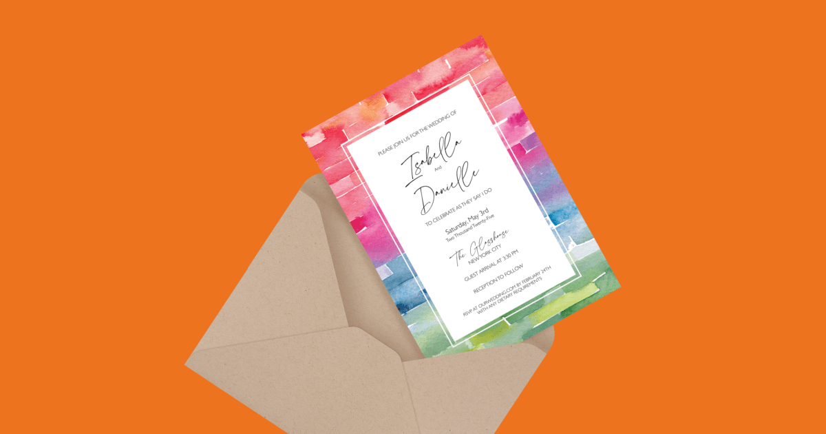 Watercolor Rainbow Wedding by Ellen Walsh | Postable