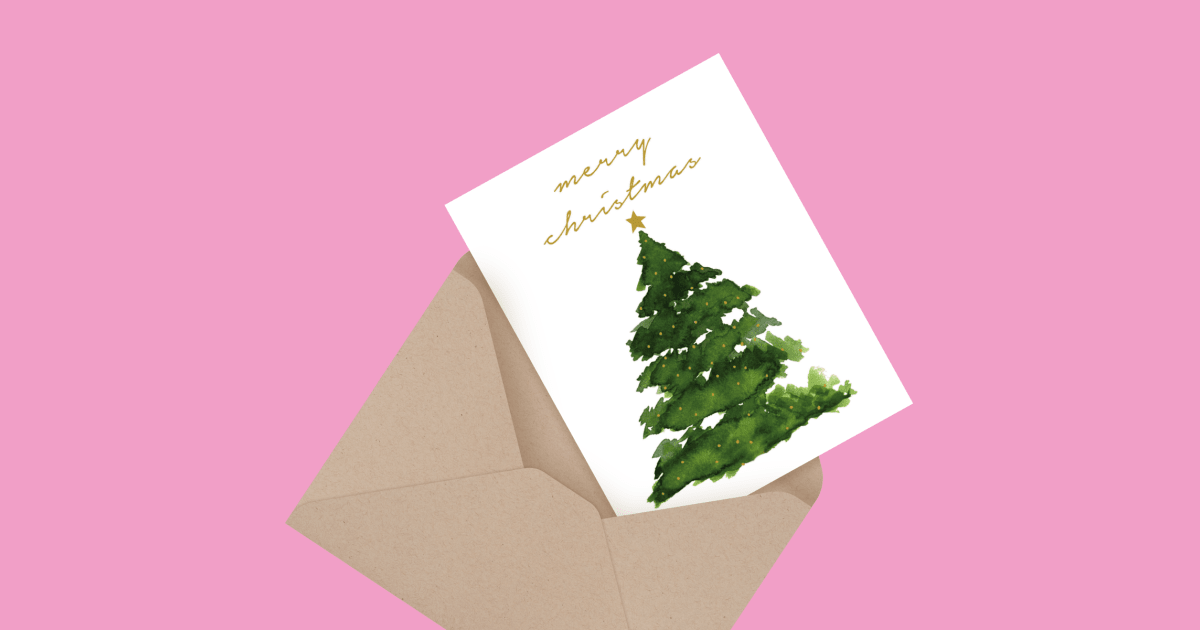 Classic Merry Christmas Tree Christmas Card | Postable | Postable