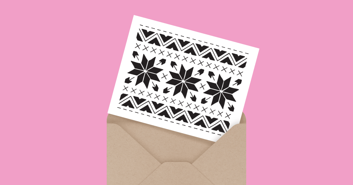 Snowflake Pattern Folded Christmas Card | Postable | Postable