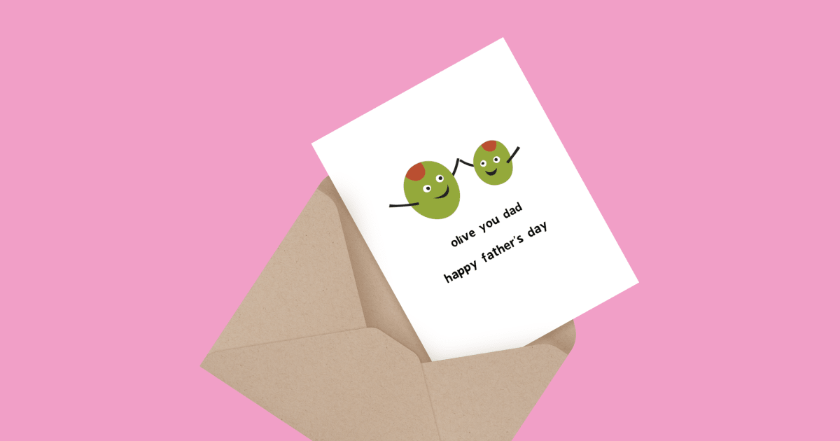 Olive You Dad Folded Card | Father's Day Cards | Postable