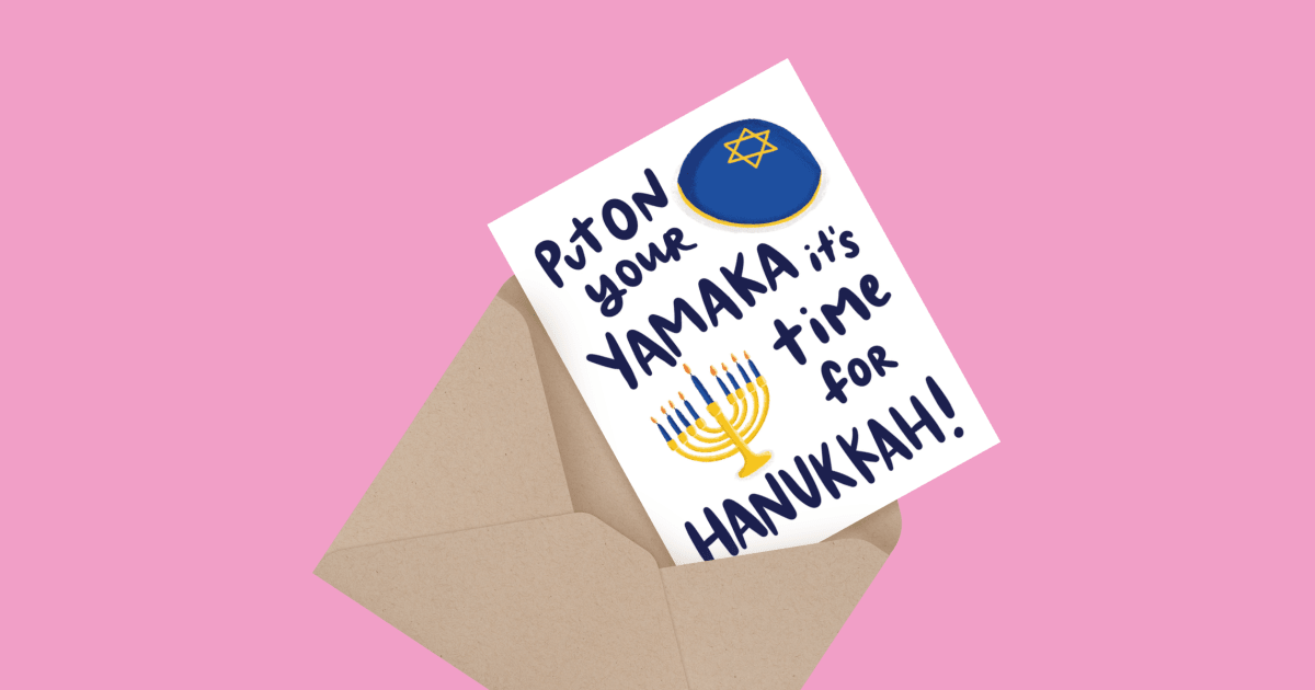 Put On Your Yamaka It's Hanukkah Holiday Card | Postable | Postable