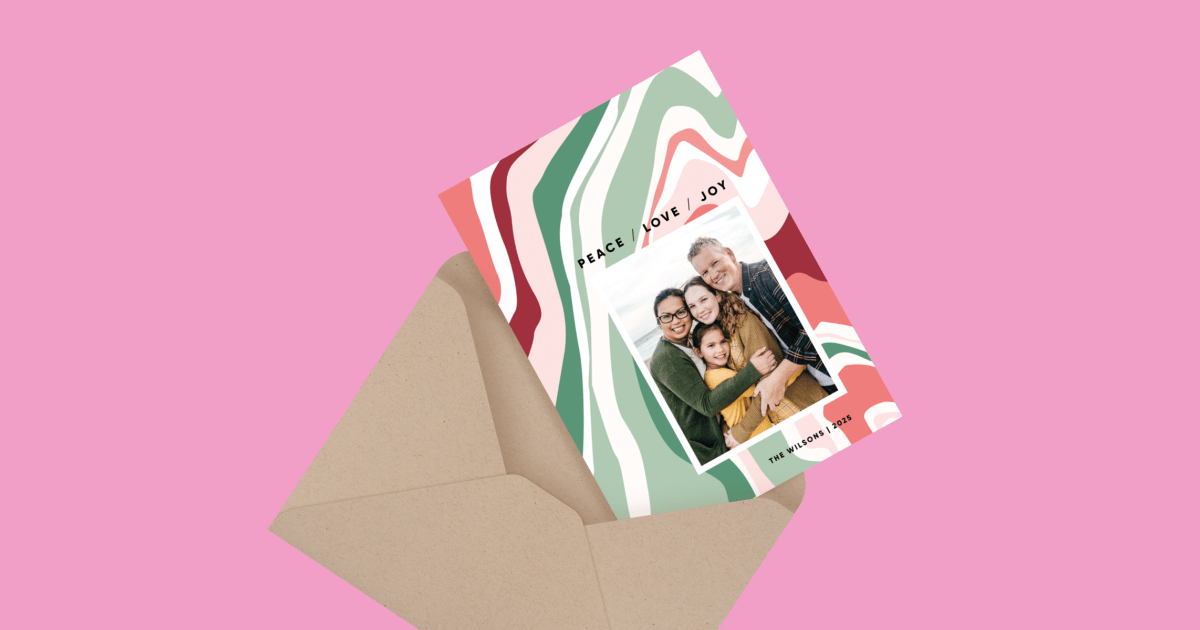 Peppermint Swirl Christmas Photo Card | Postable | Postable