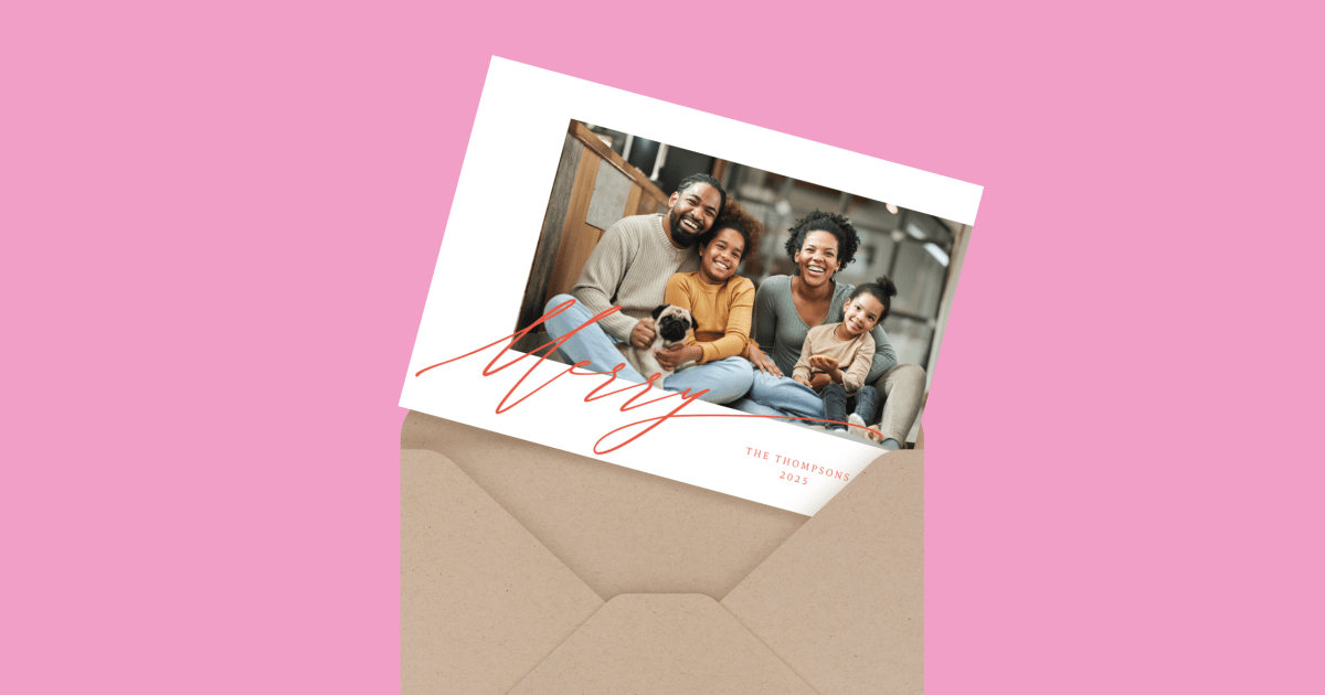 Panoramic Merry Custom Christmas Photo Card | Postable | Postable