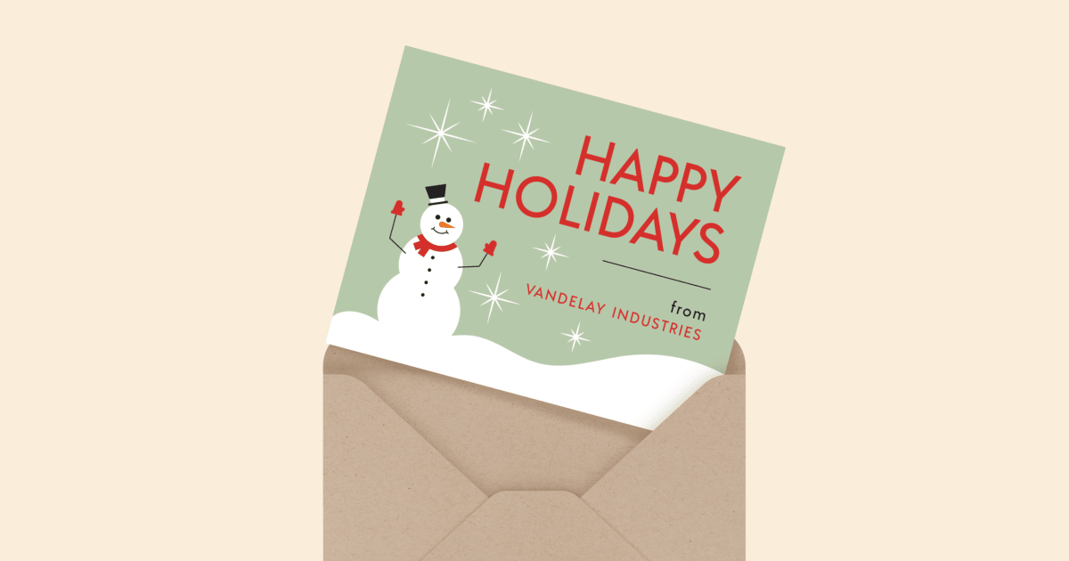 Jolly Business Snowman Business Holiday Card | Postable | Postable
