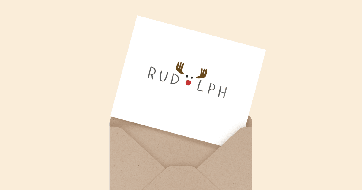 Rudolph Holiday Folded Christmas Card | Postable | Postable