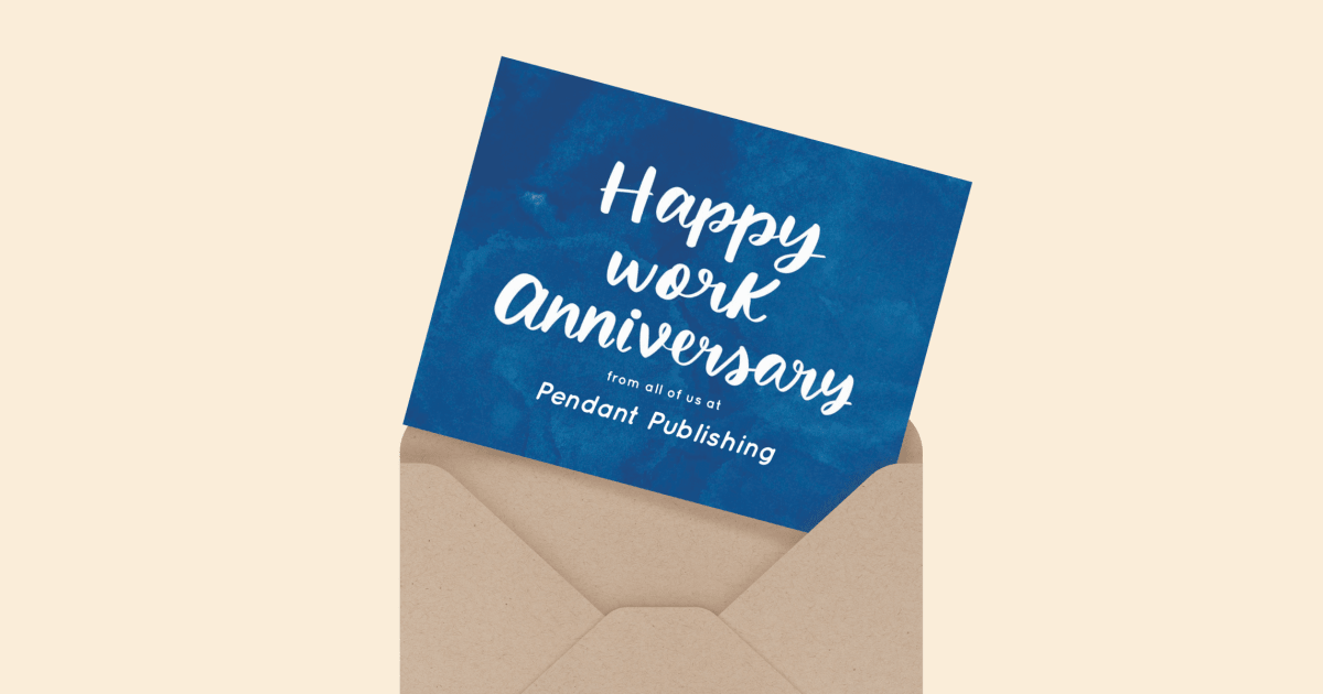 Work Anniversary Blue by Grey Street Paper | Postable