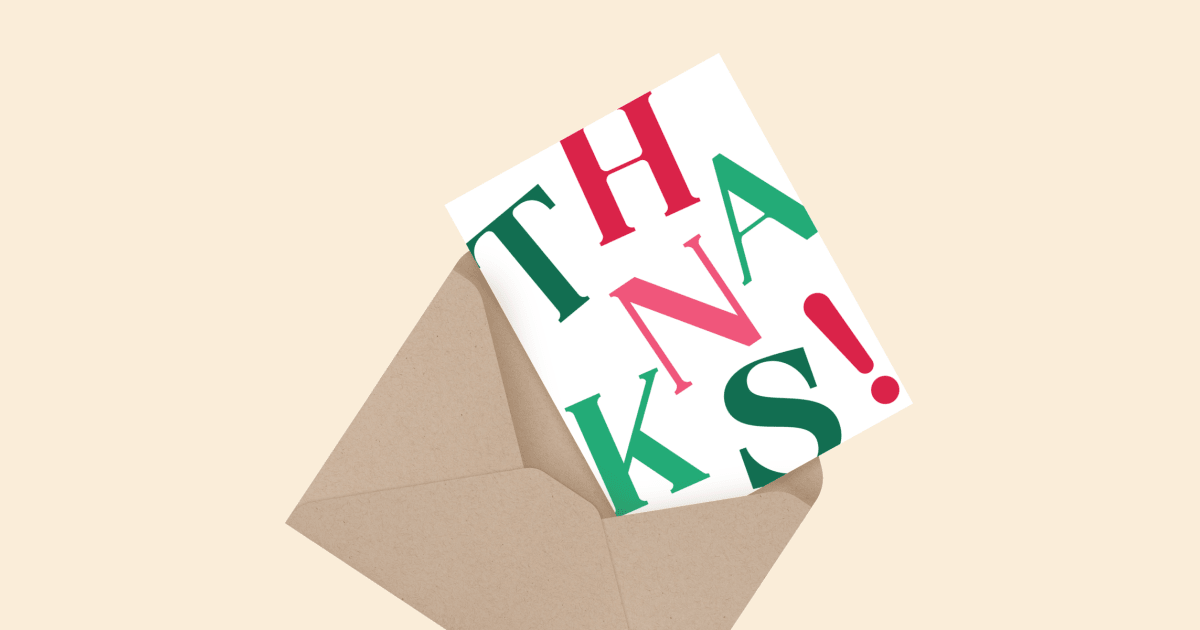 Festive Jumble Thanks by Grey Street Paper | Postable