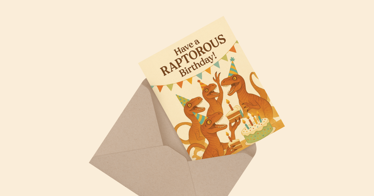 Raptor Birthday by B&B Card Factory | Postable