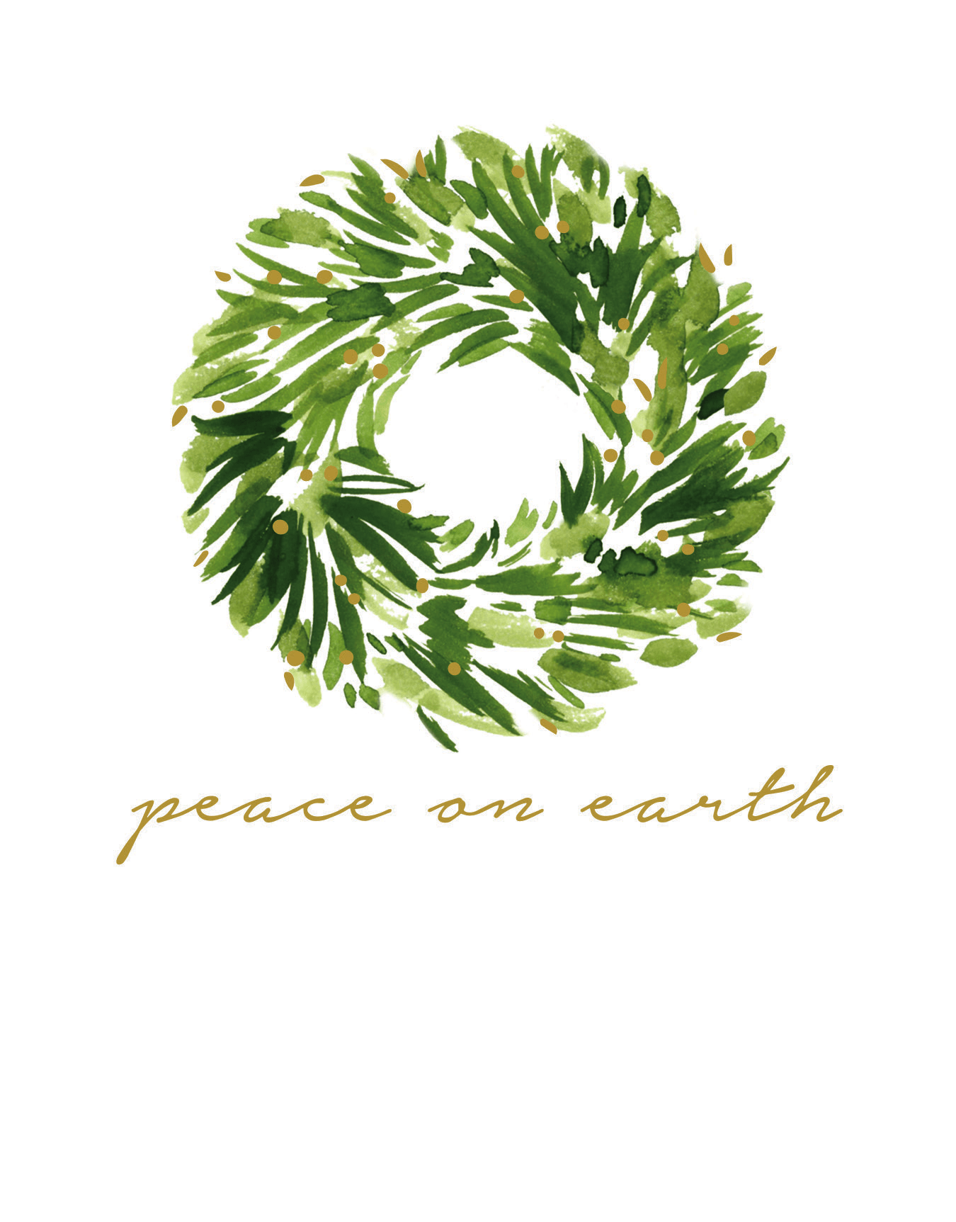 Cursive Peace On Earth Folded Holiday Card | Postable | Postable