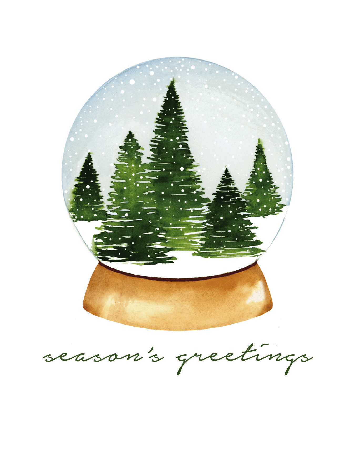 Season's Greetings Snow Globe Holiday Card | Postable | Postable