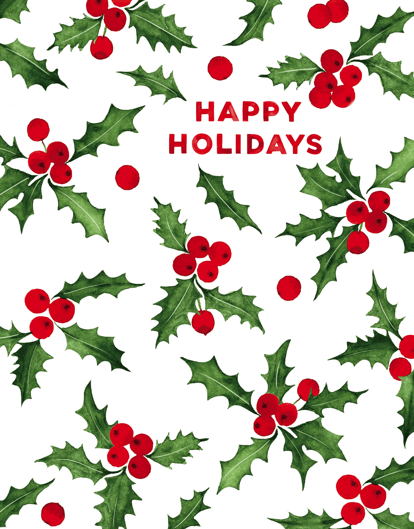 Happy Holidays Mistletoe Folded Holiday Card | Postable | Postable