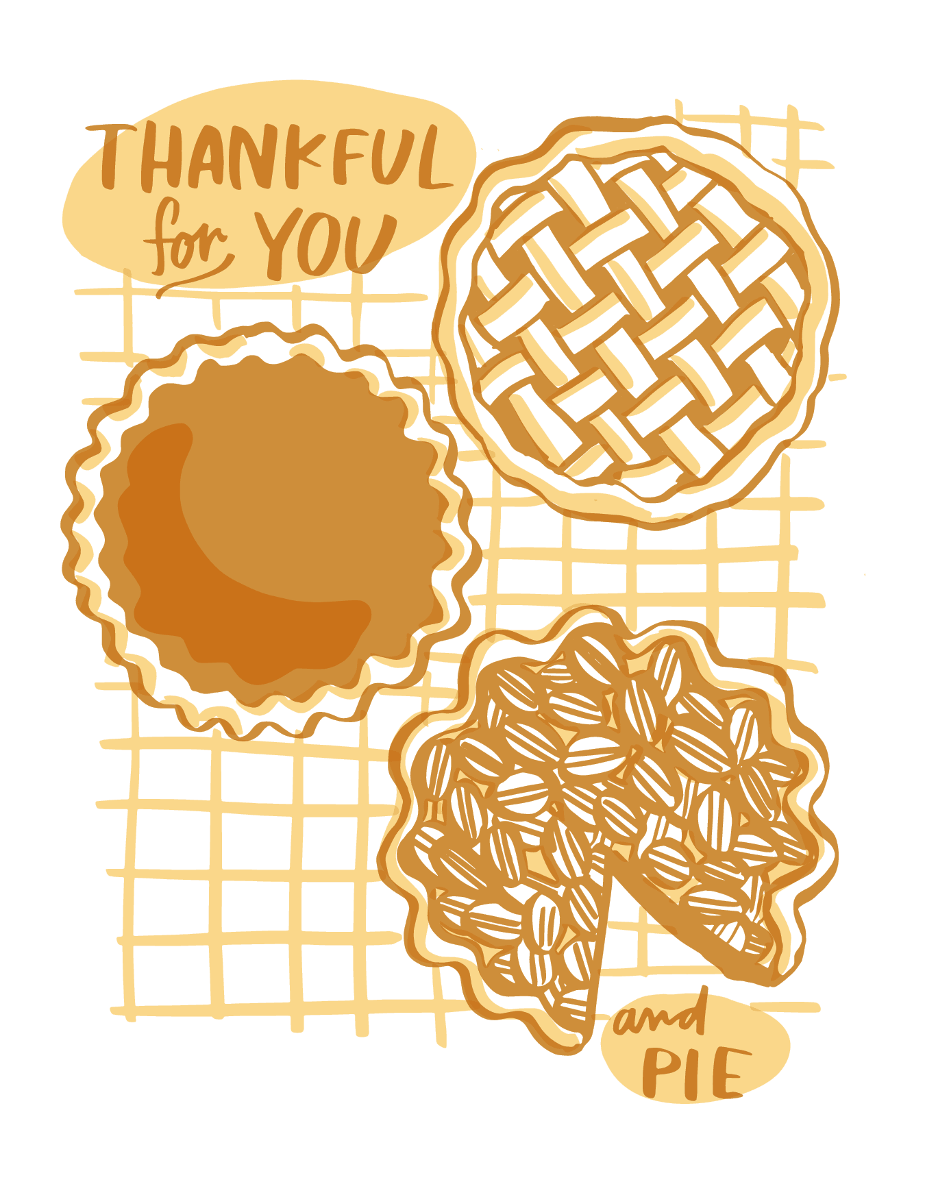 Thankful For You And Pie Thanksgiving Card | Postable | Postable
