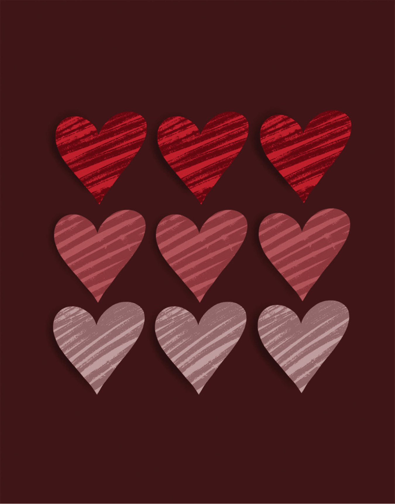 Burgundy Hearts by Announce Divinely | Postable