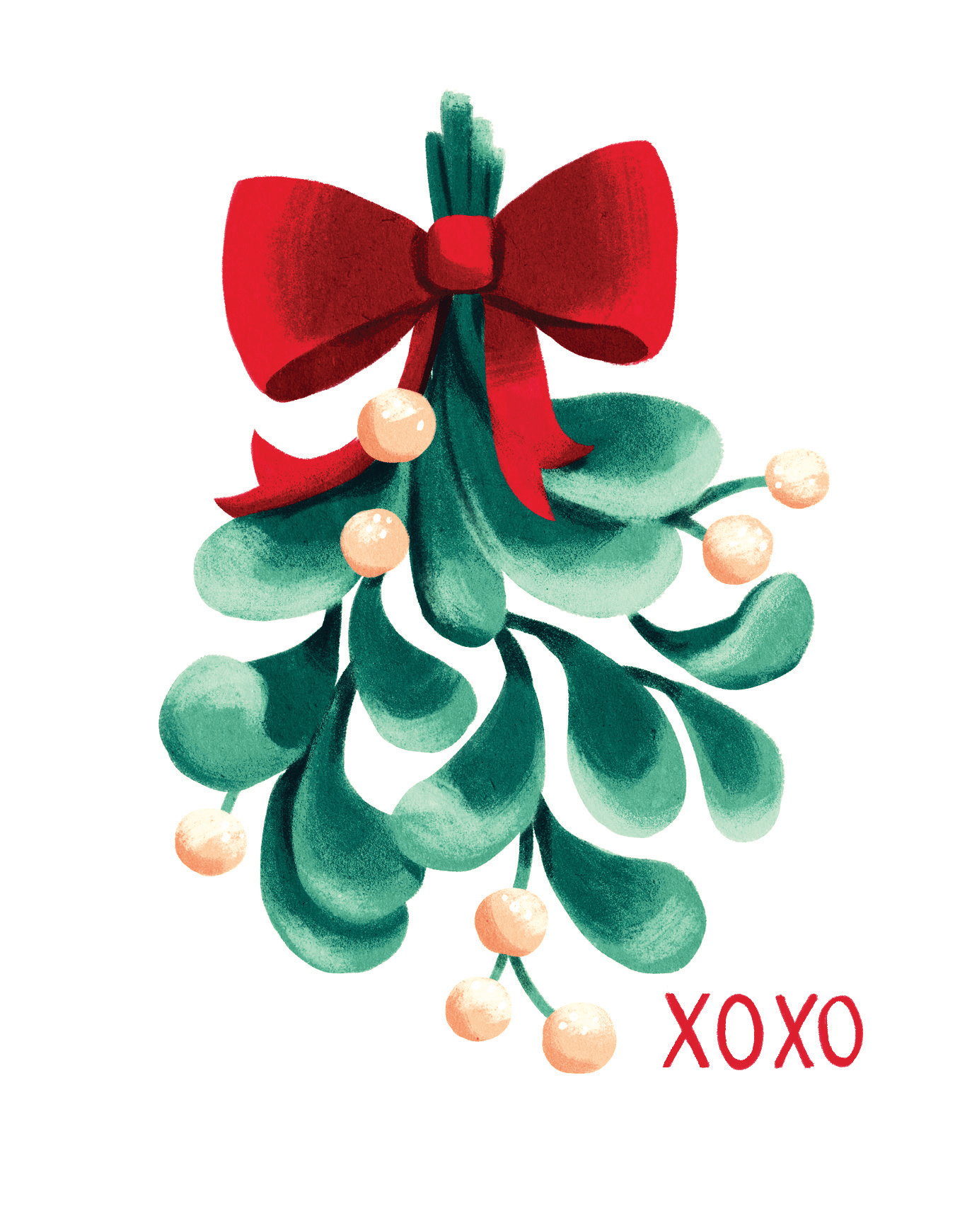 Mistletoe XOXO Folded Christmas Card | Postable | Postable