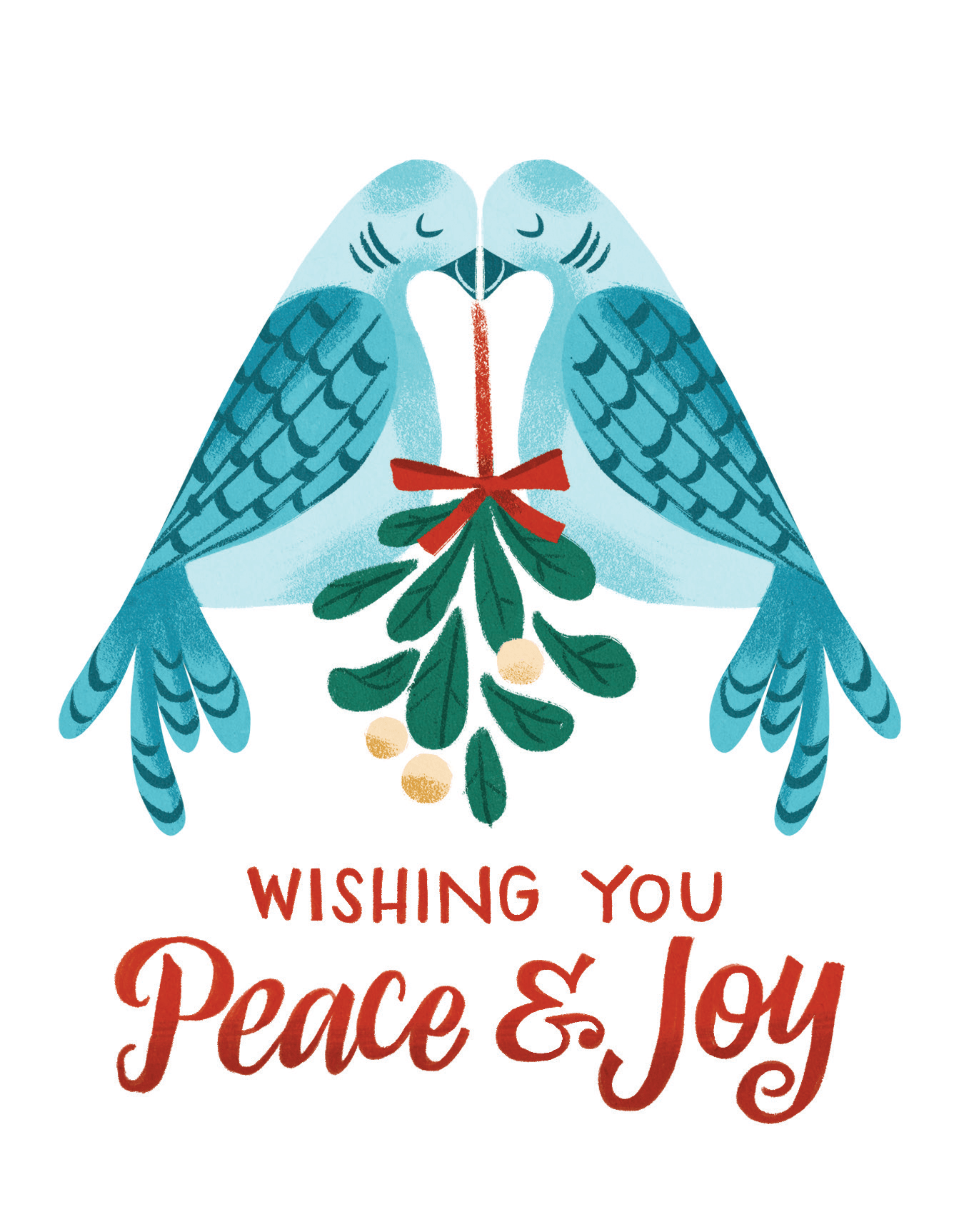 Wishing You Peace & Joy Doves Christmas Card | Postable | Postable