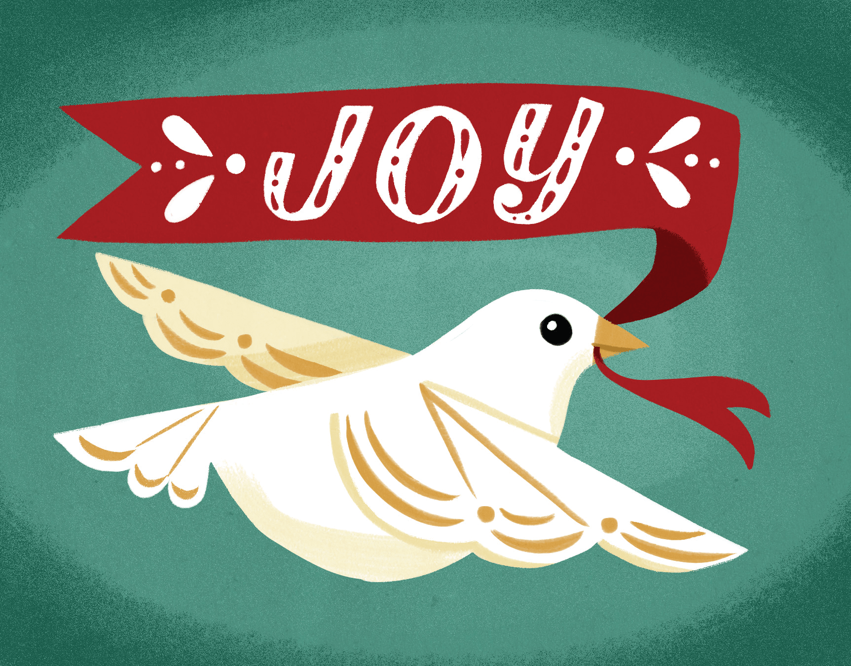 Joy Dove Folded Christmas Card | Postable | Postable