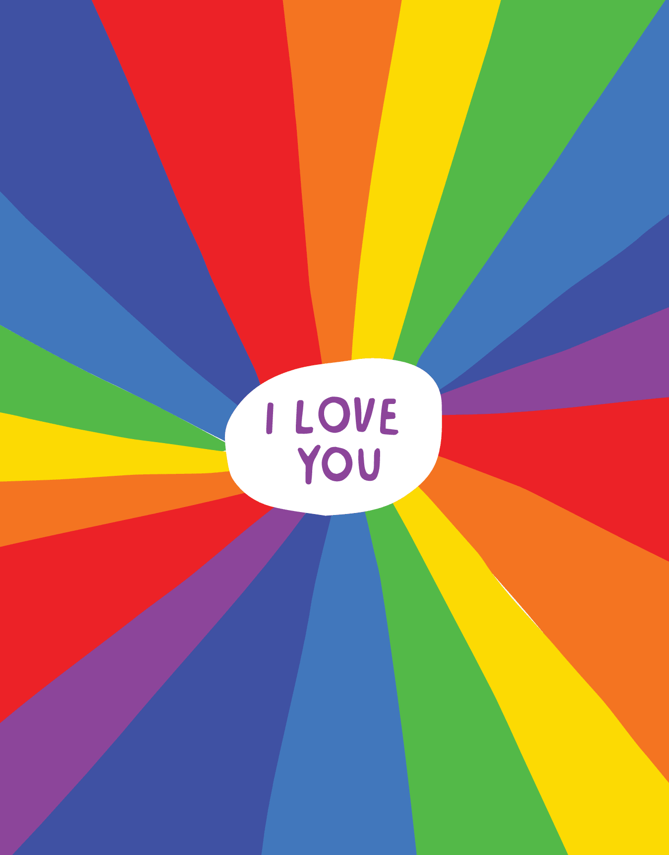 I Love You Rainbow Folded Card | Valentine's Day Cards | Postable
