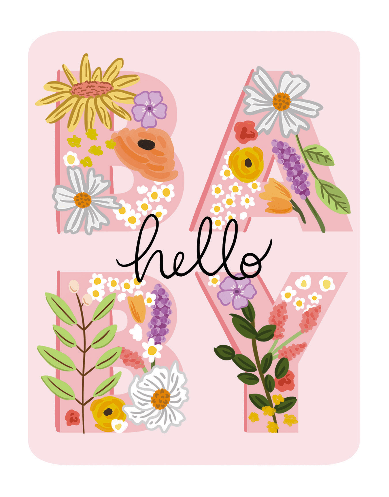 Hello Baby Pink by Bloomwolf Studio | Postable