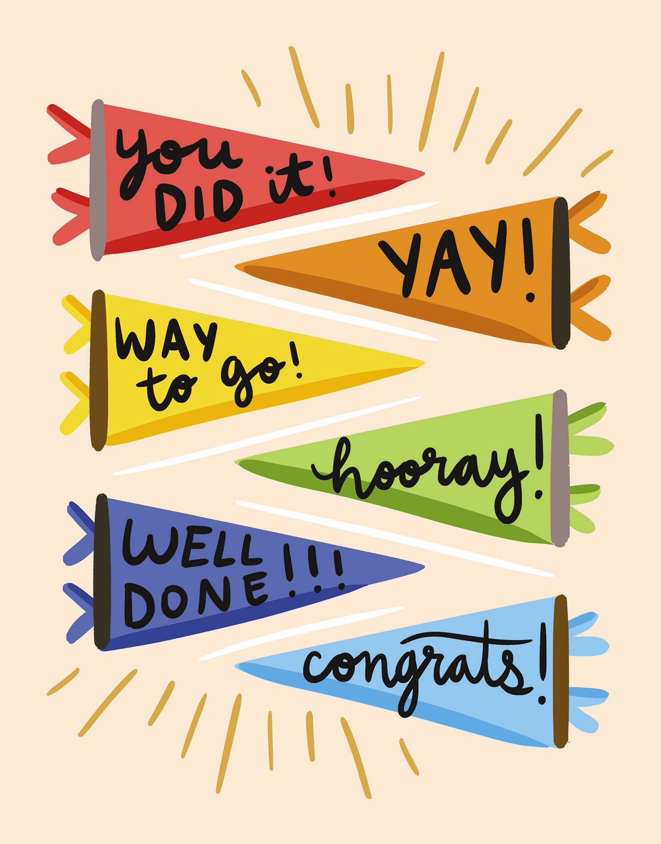 Pennant Congrats by Bloomwolf Studio | Postable