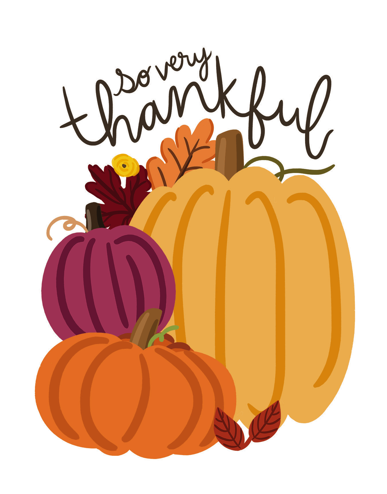 So Very Thankful Pumpkins Thanksgiving Card | Postable | Postable