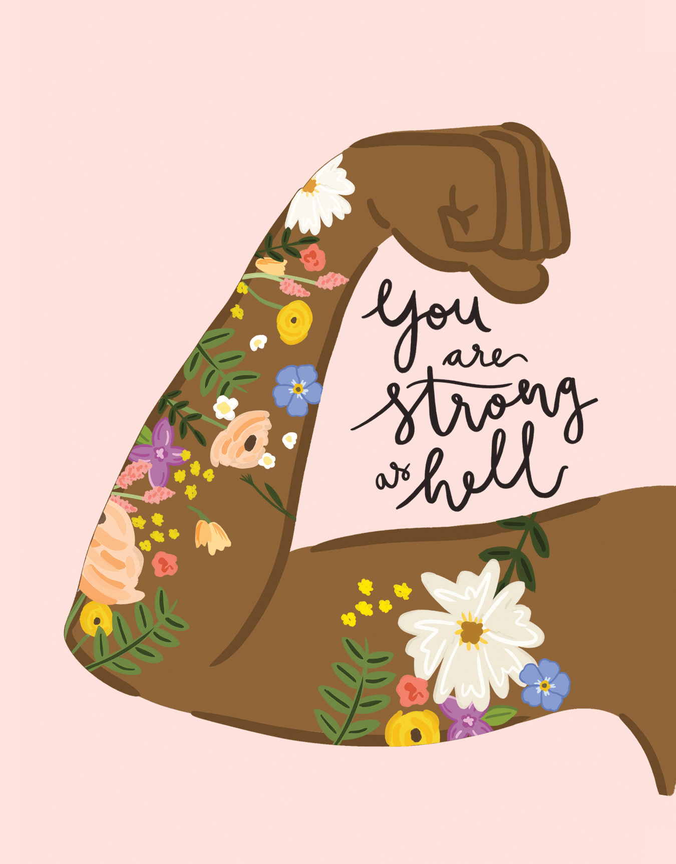 Strong As Hell Folded Card | Encouragement Cards | Postable