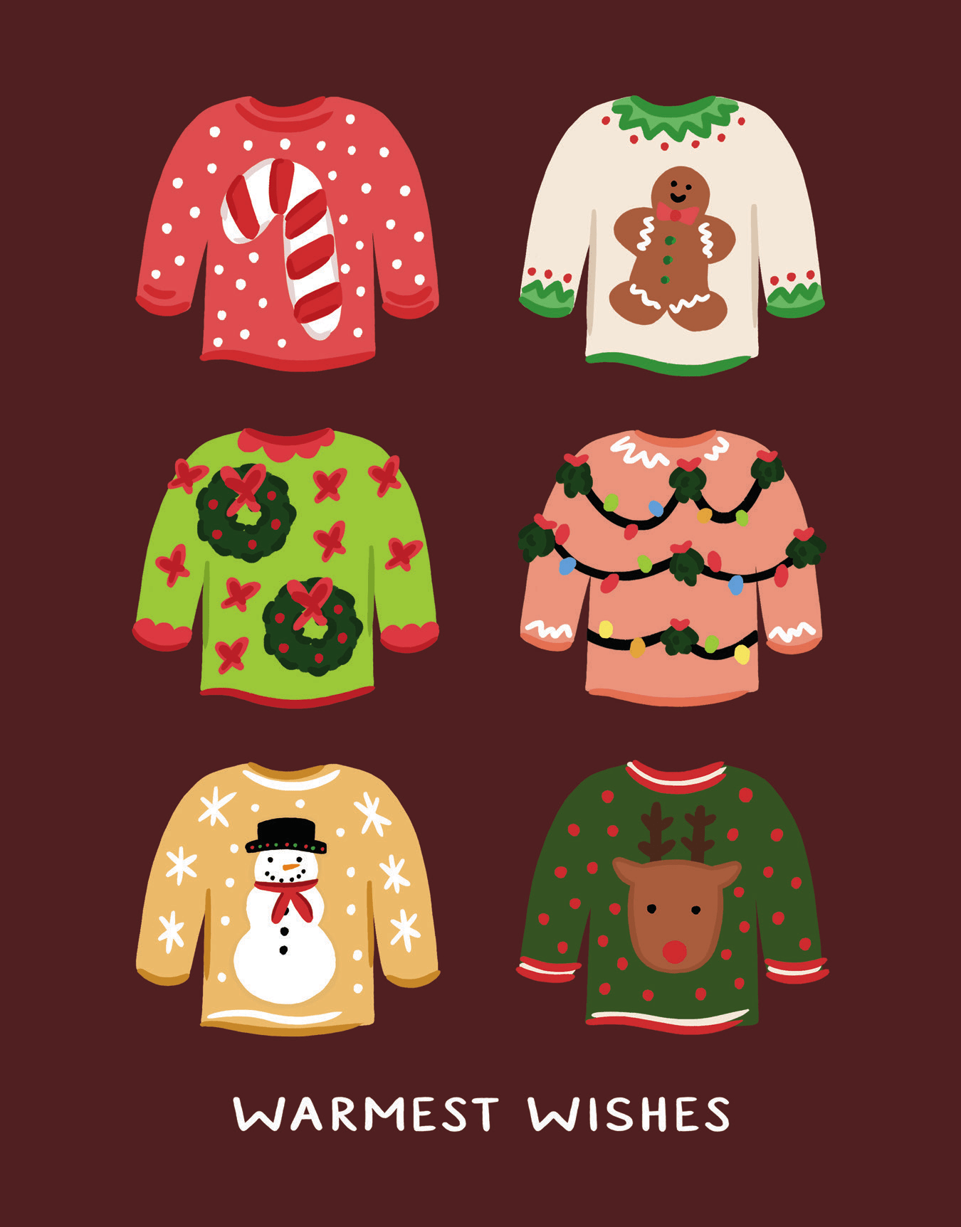 Warmest Wishes Sweater Weather Holiday Card | Postable | Postable