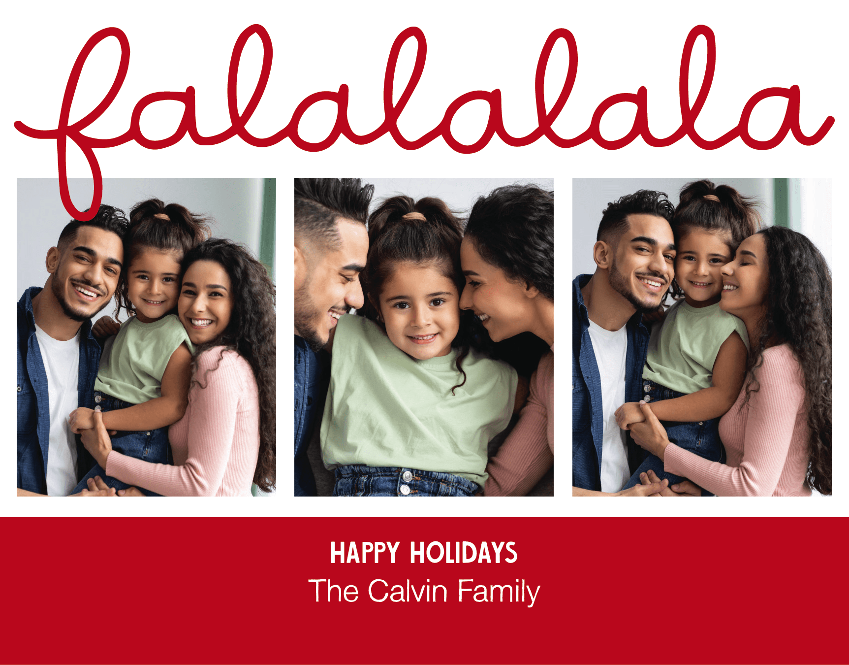 Cursive falalalala Christmas Photo Card | Postable | Postable