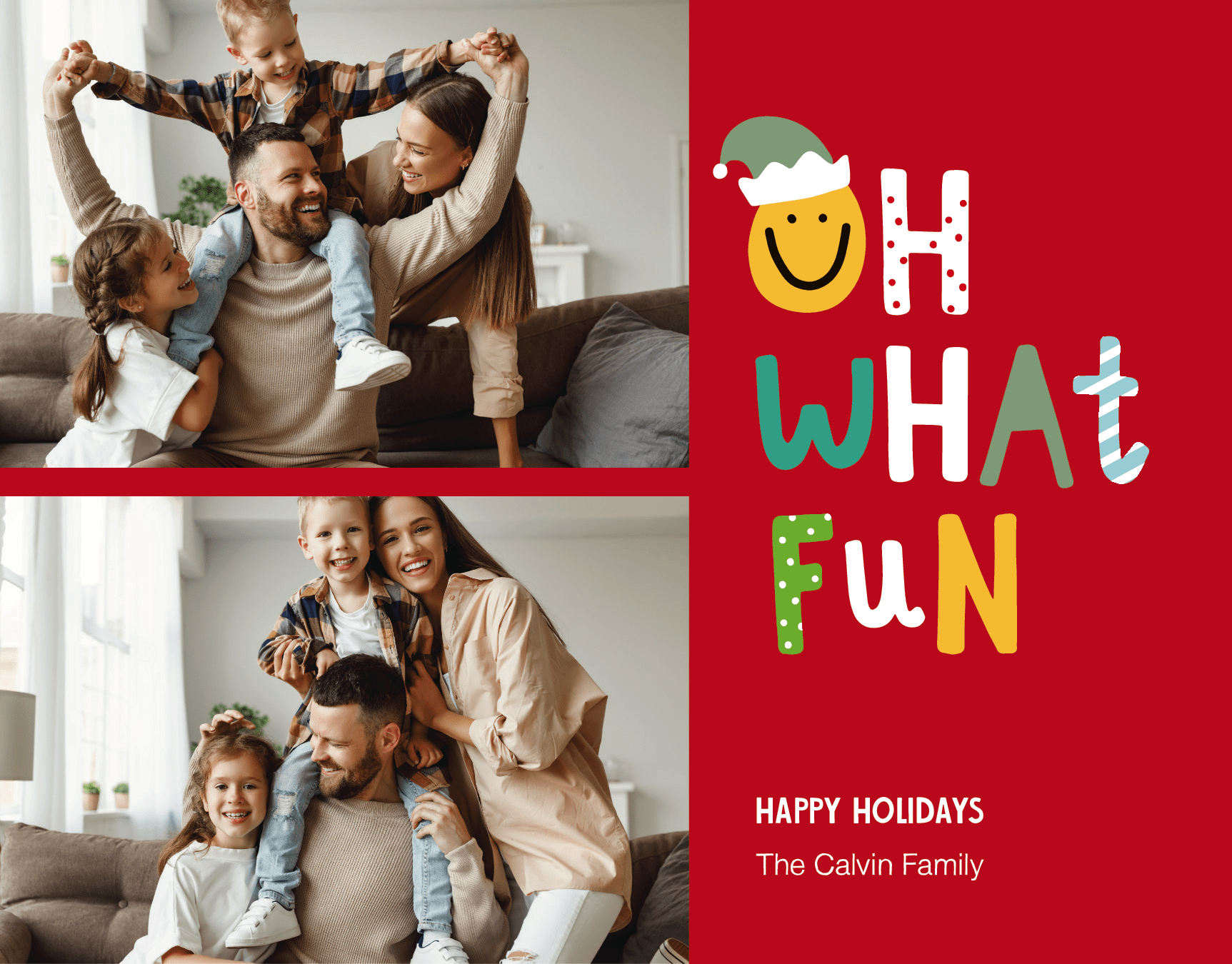 Oh What Fun Happy Holiday Christmas Photo Card | Postable | Postable