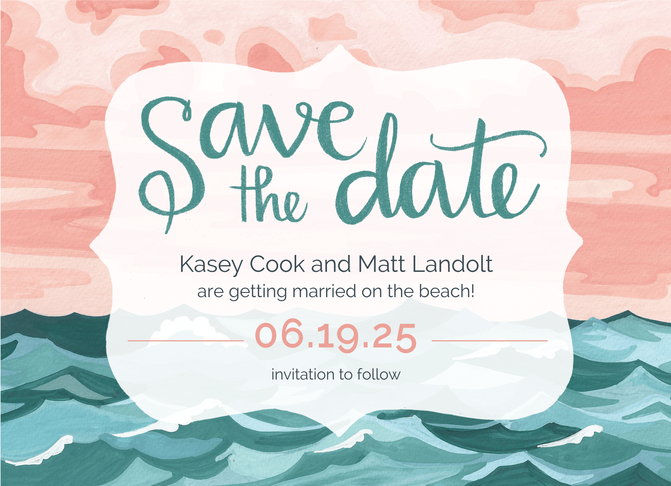 Painted Ocean Save The Date by 1canoe2 | Postable