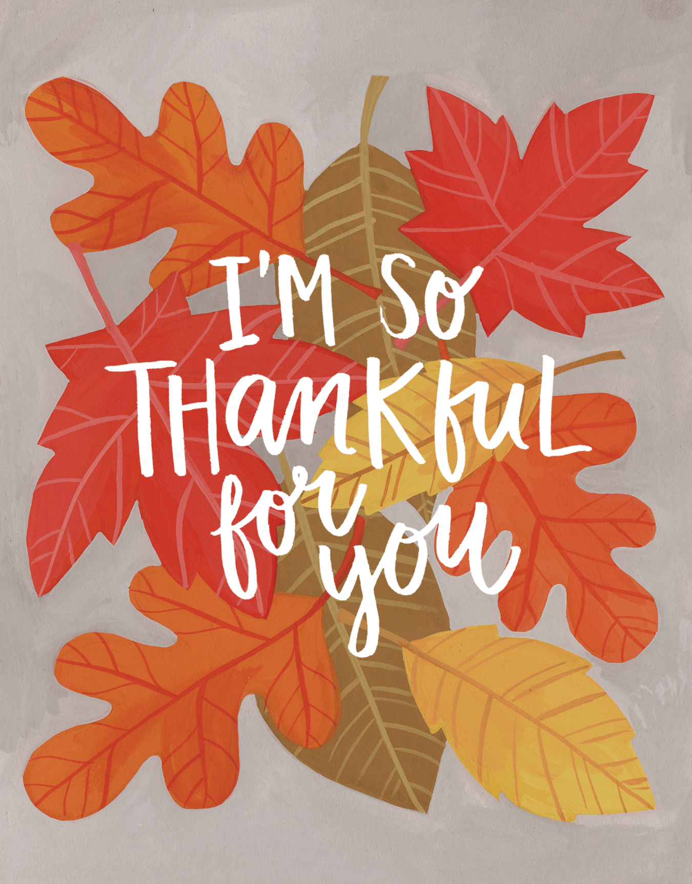 I'm So Thankful For You Autumn Leaves Thanksgiving Card | Postable ...