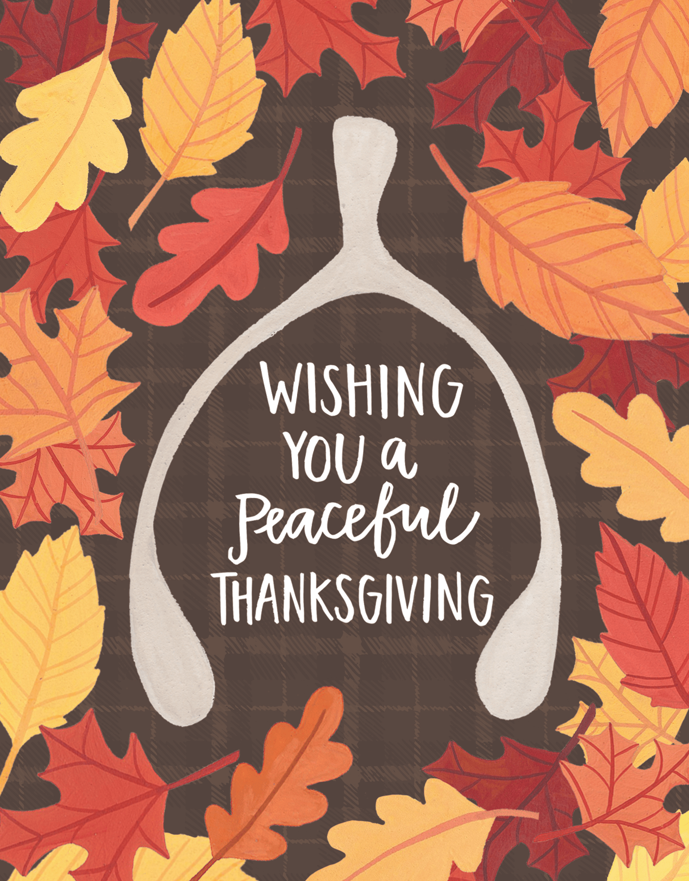 Wish You A Peaceful Thanksgiving Wishbone Card | Postable | Postable